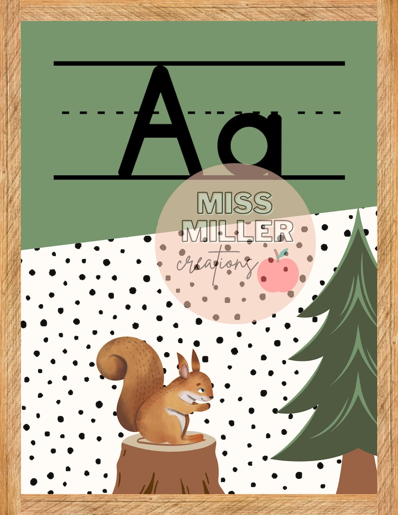 Woodland Classroom Alphabet Posters - Etsy