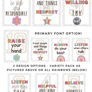 Groovy Glitter Class Rules Posters - Etsy