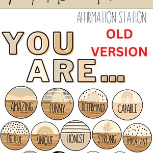 Neutral Boho Rainbow Classroom Affirmation Station - Etsy