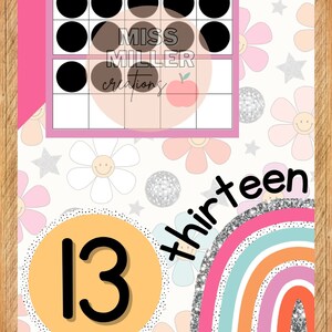 Groovy Glitter Classroom Number Posters - Etsy