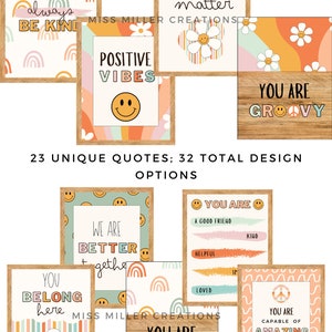 Groovy Boho Classroom Quote Posters - Etsy