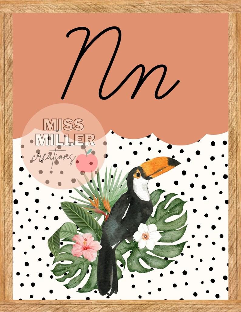 Boho Tropics Alphabet Posters - Etsy