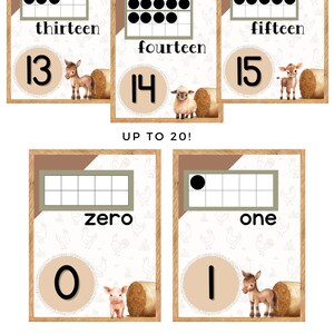 Farm Friends Classroom Number Posters - Etsy