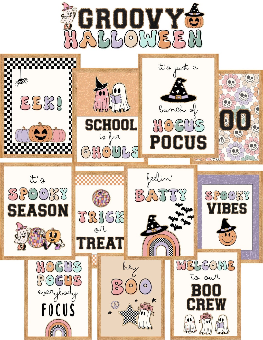 Groovy Halloween Classroom Decor Posters - Etsy