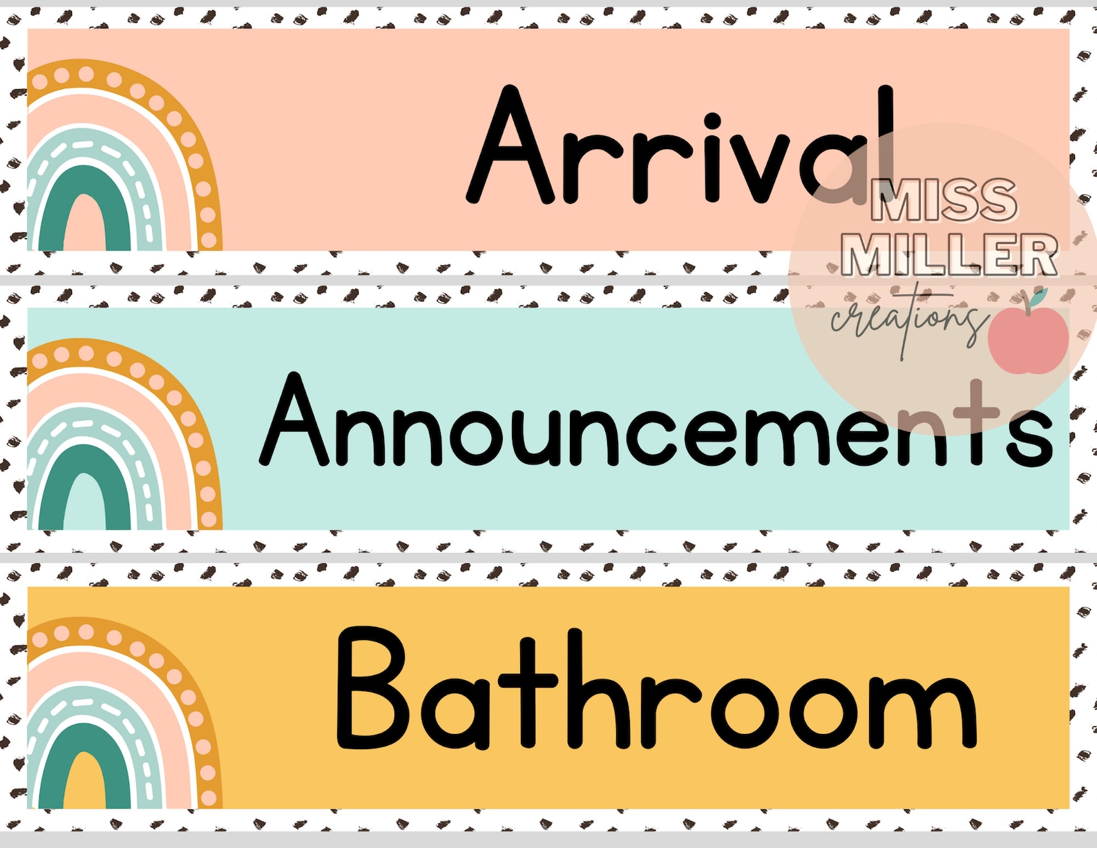 Modern Boho Rainbow Classroom Schedule editable - Etsy