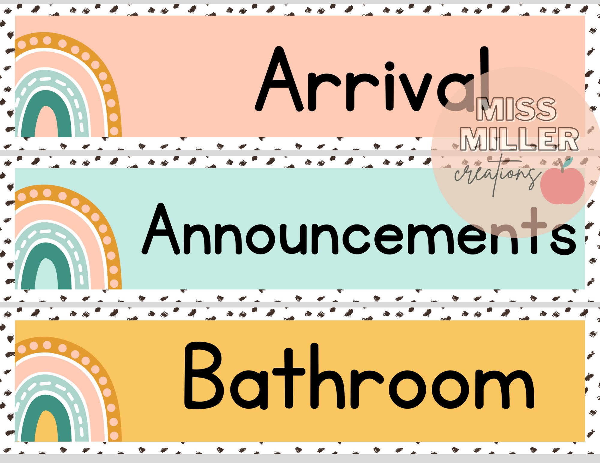 Modern Boho Rainbow Classroom Schedule editable - Etsy Australia