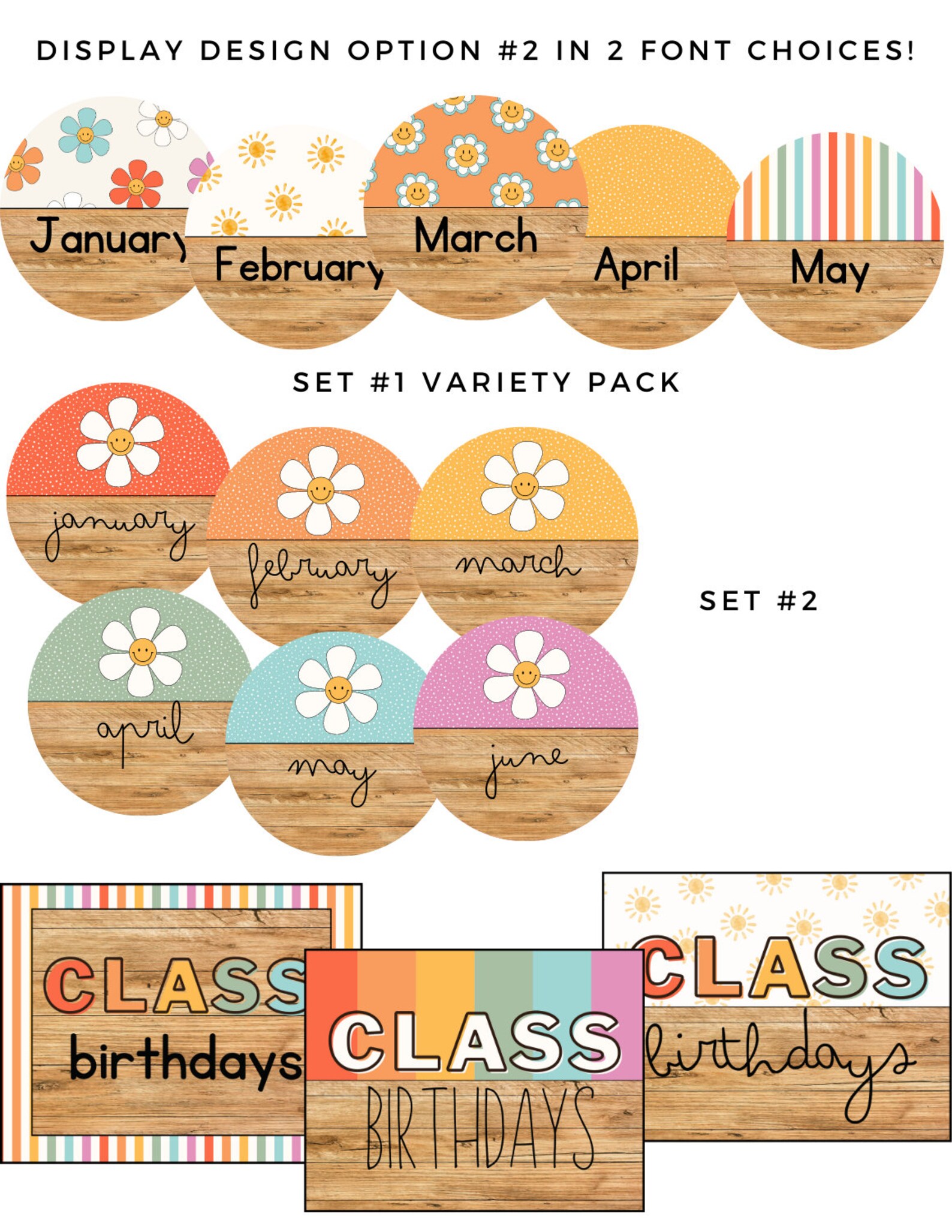 Retro Rainbow Class Birthday Display editable - Etsy
