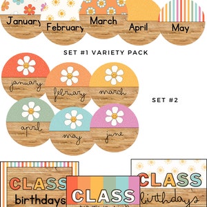 Retro Rainbow Class Birthday Display [editable] - Etsy