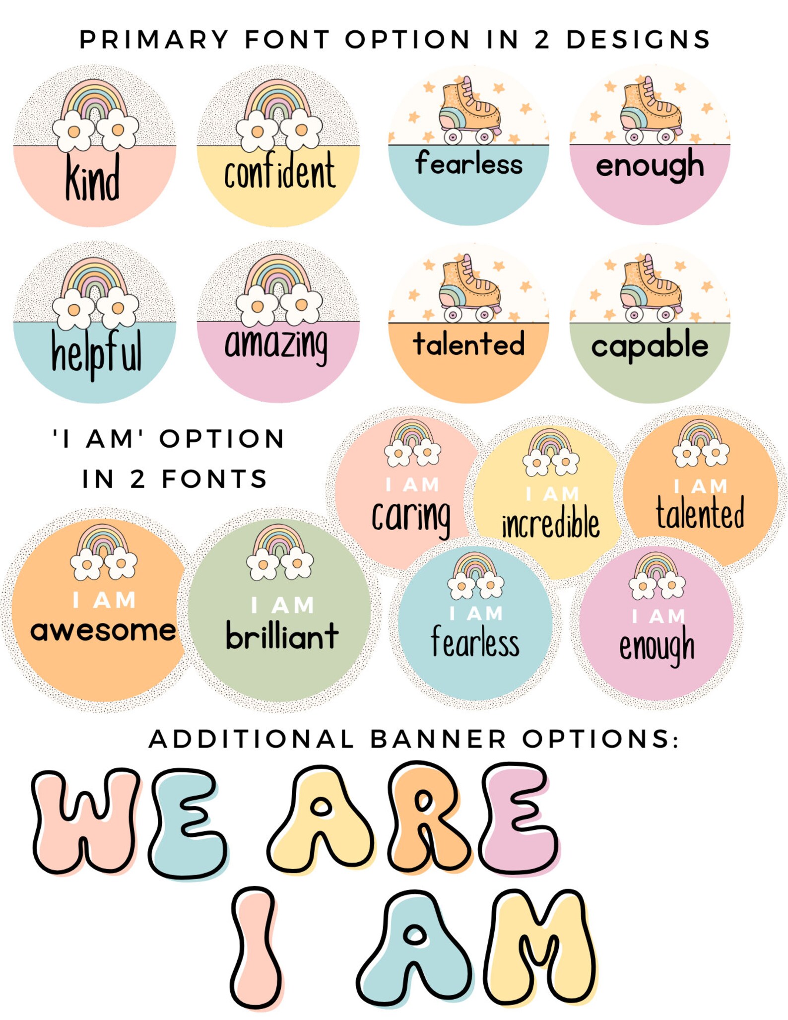 Groovy Pastel Affirmation Station - Etsy