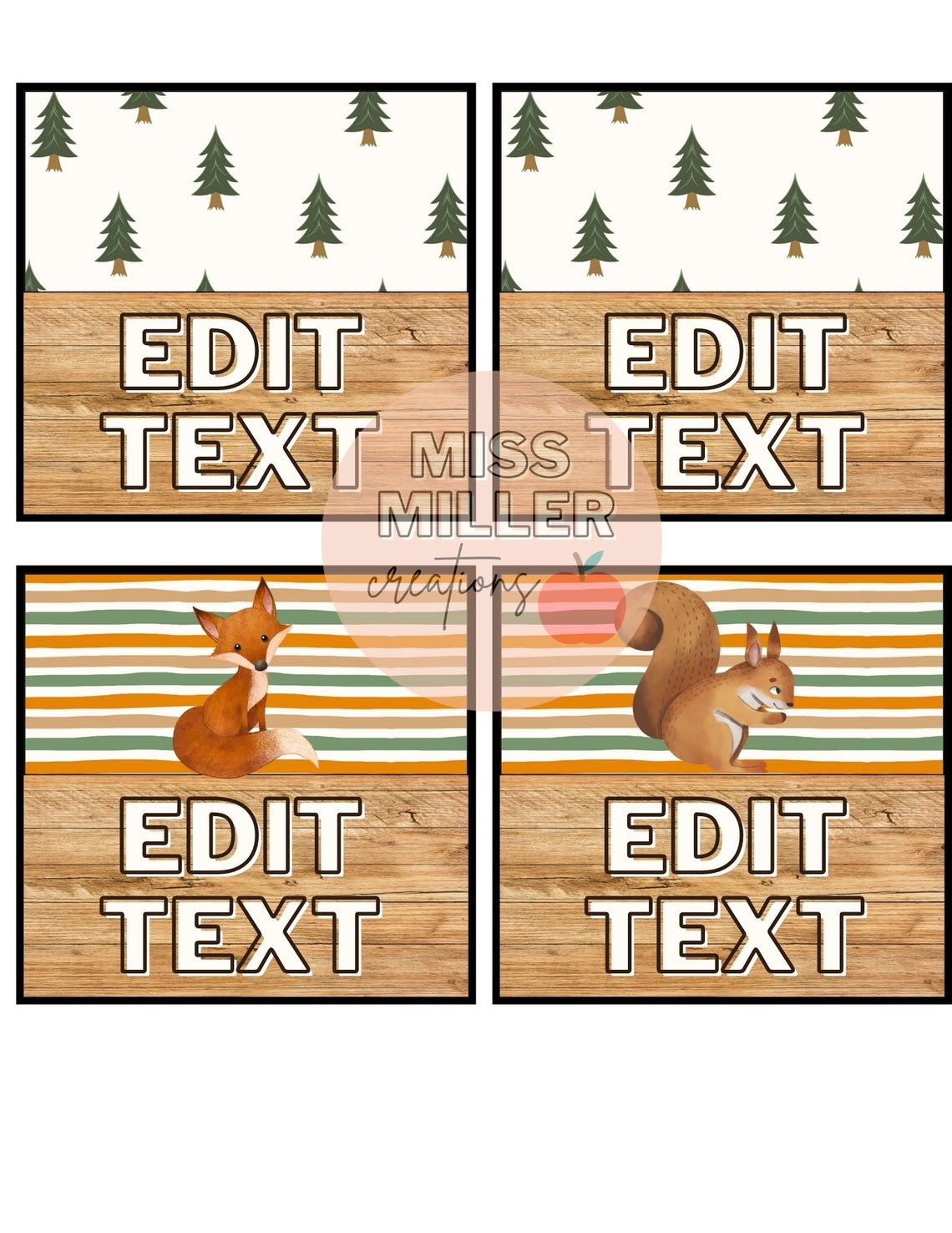 Woodland Classroom Labels editable - Etsy