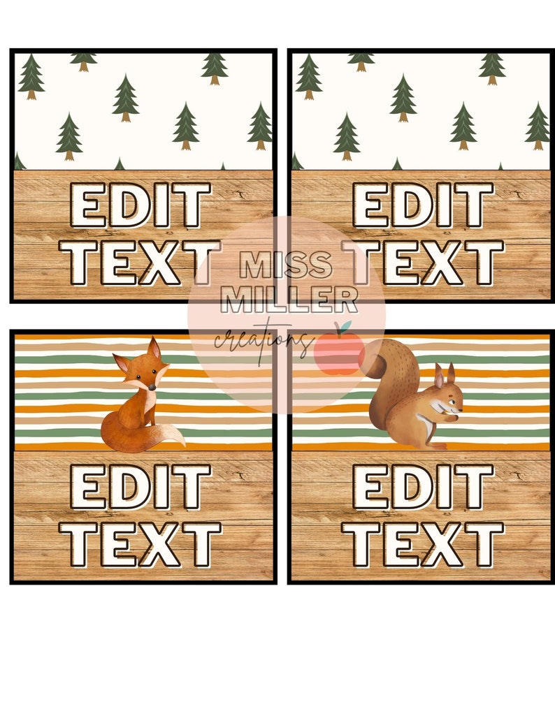 Woodland Classroom Labels editable - Etsy