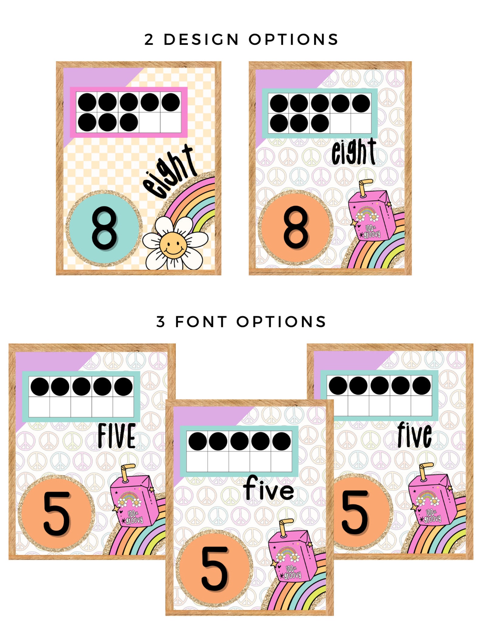 Disco Era Classroom Number Posters - Etsy