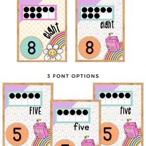 Disco Era Classroom Number Posters - Etsy