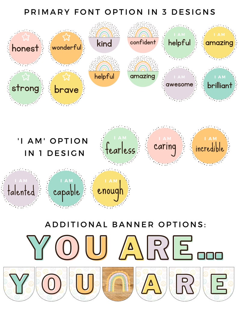 Pastel Boho Rainbow Affirmation Station - Etsy