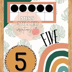 Boho Tropics Classroom Number Posters - Etsy