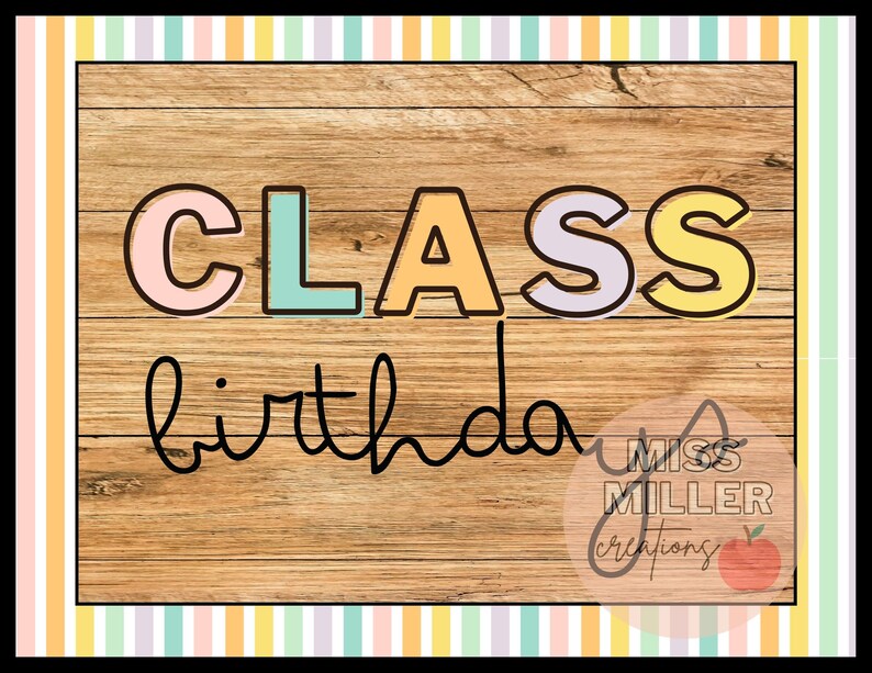 Pastel Boho Rainbow Class Birthday Display editable - Etsy