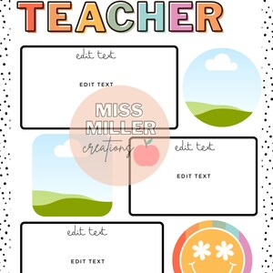 Retro Rainbow Meet the Teacher Template - Etsy