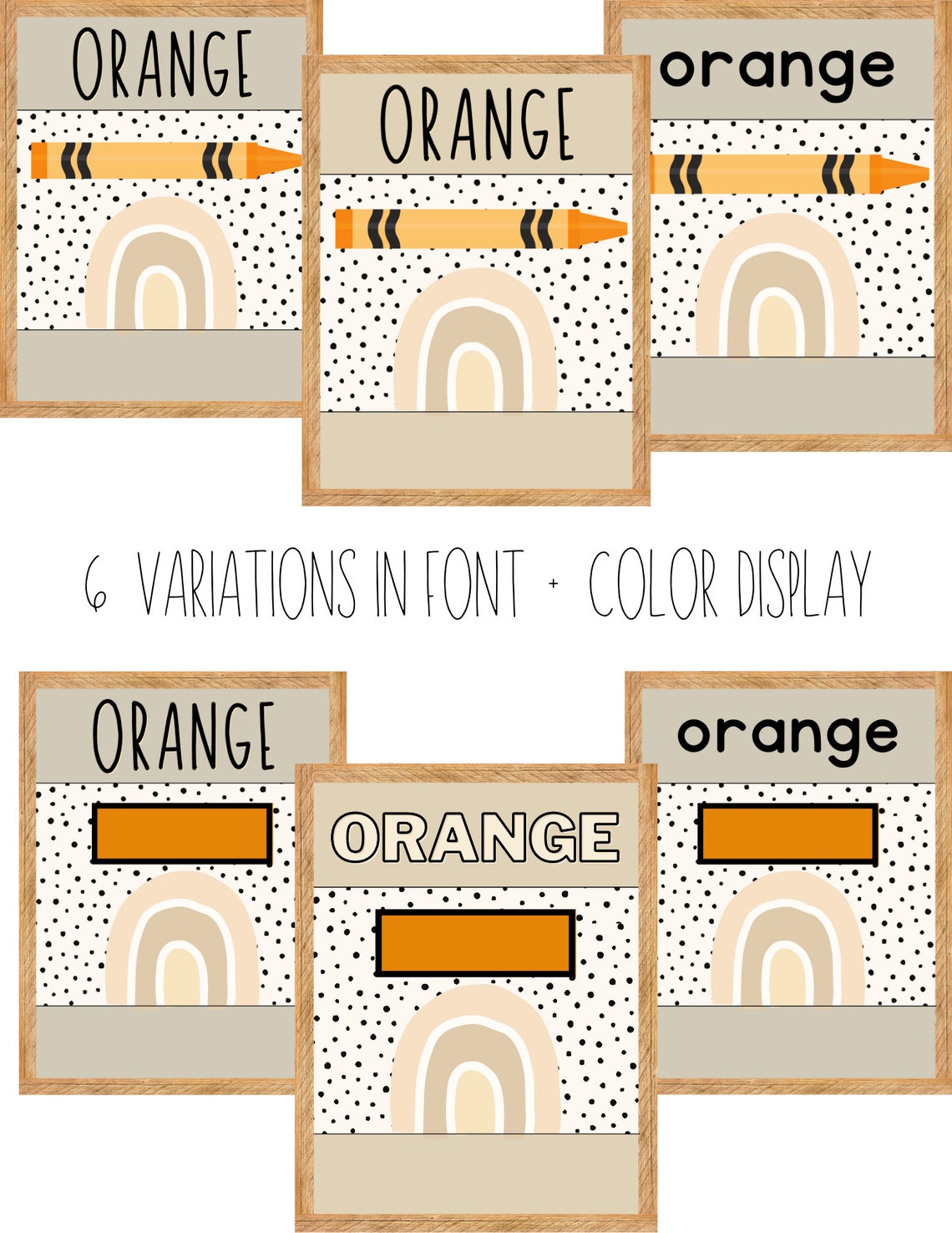 Neutral Boho Rainbow Classroom Color Posters - Etsy