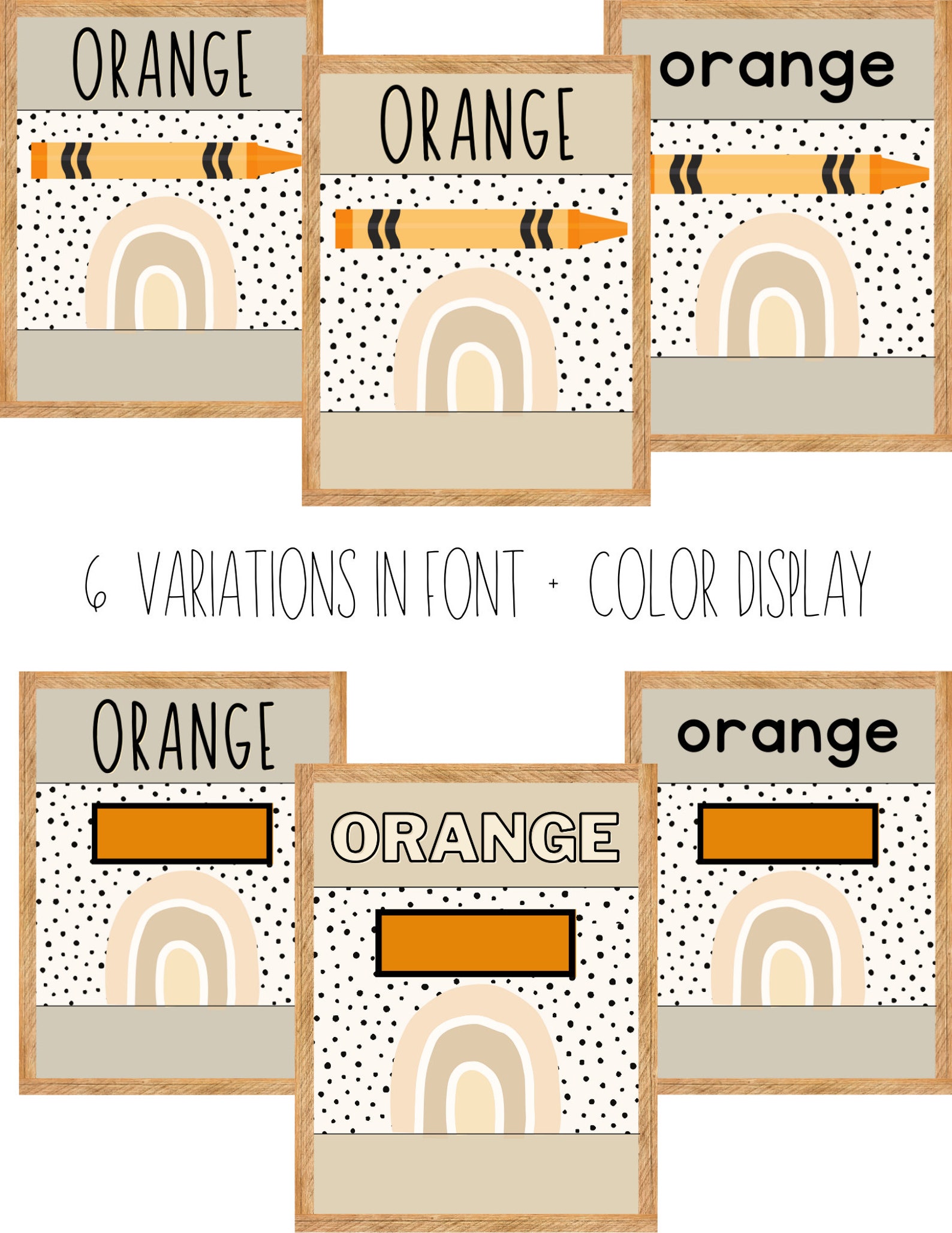 Neutral Boho Rainbow Classroom Color Posters - Etsy