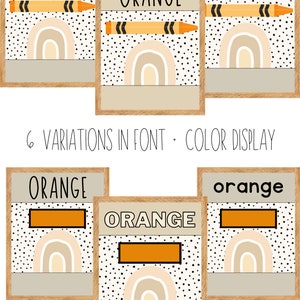 Neutral Boho Rainbow Classroom Color Posters - Etsy