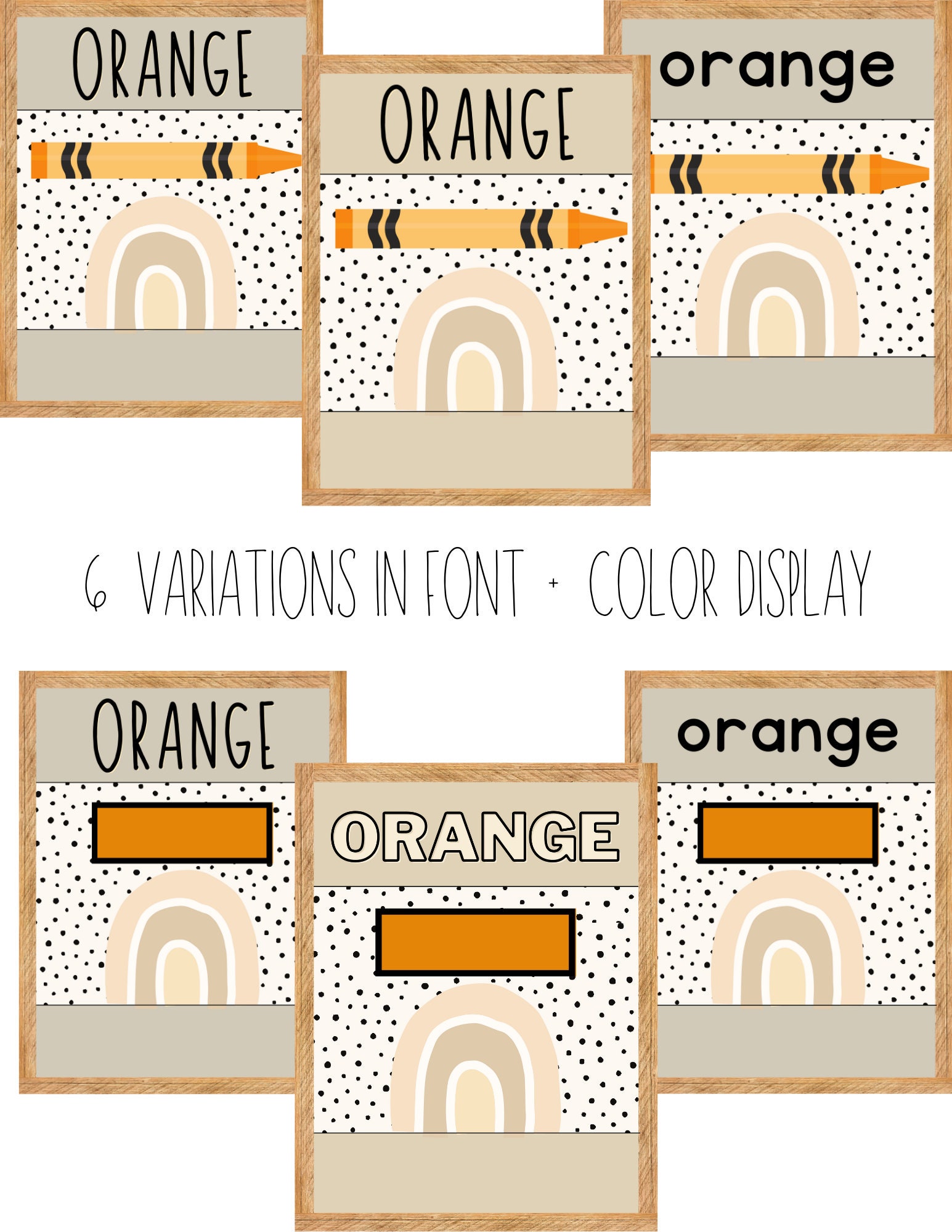 Neutral Boho Rainbow Classroom Color Posters - Etsy