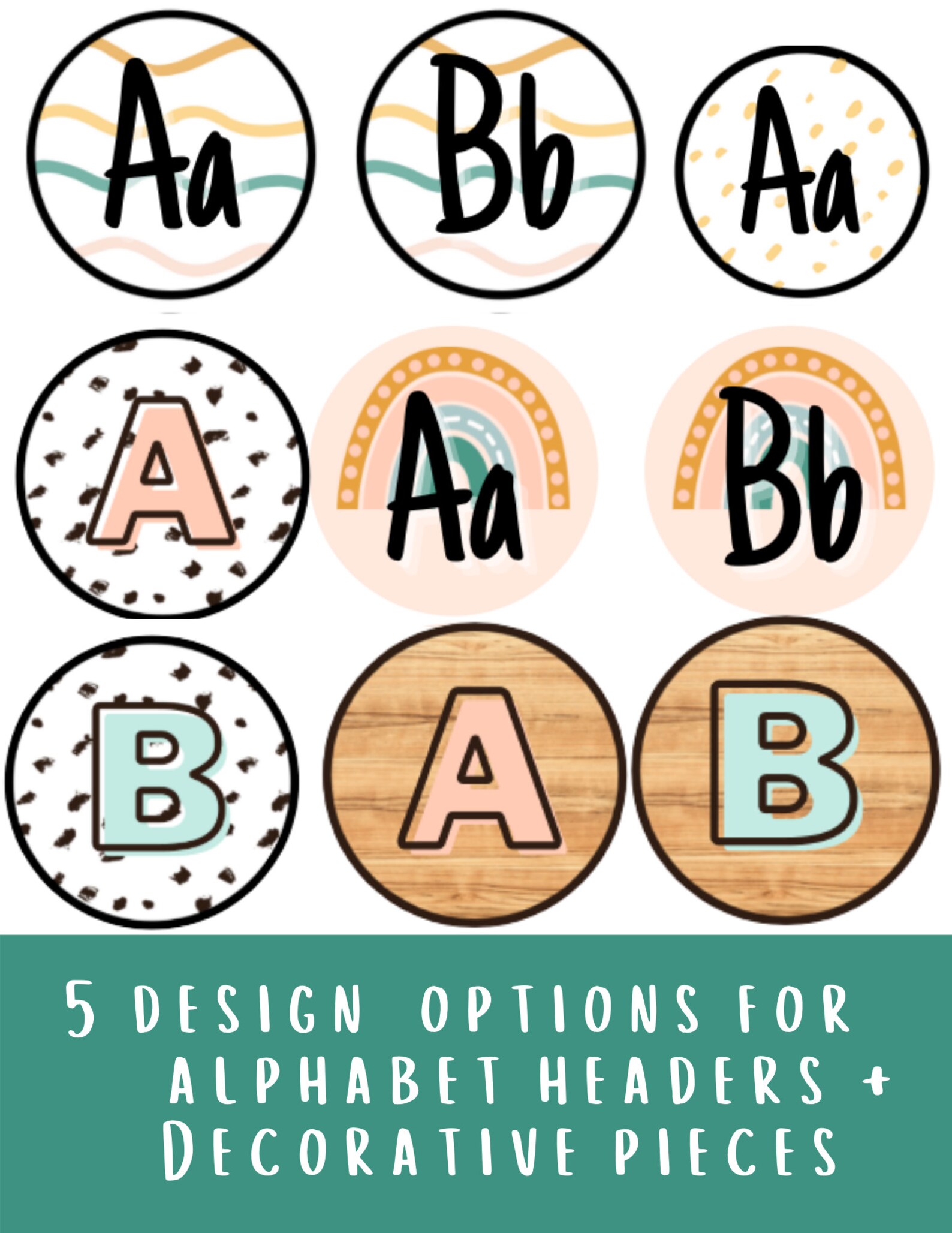 Modern Boho Rainbow Classroom Word Wall editable | Etsy