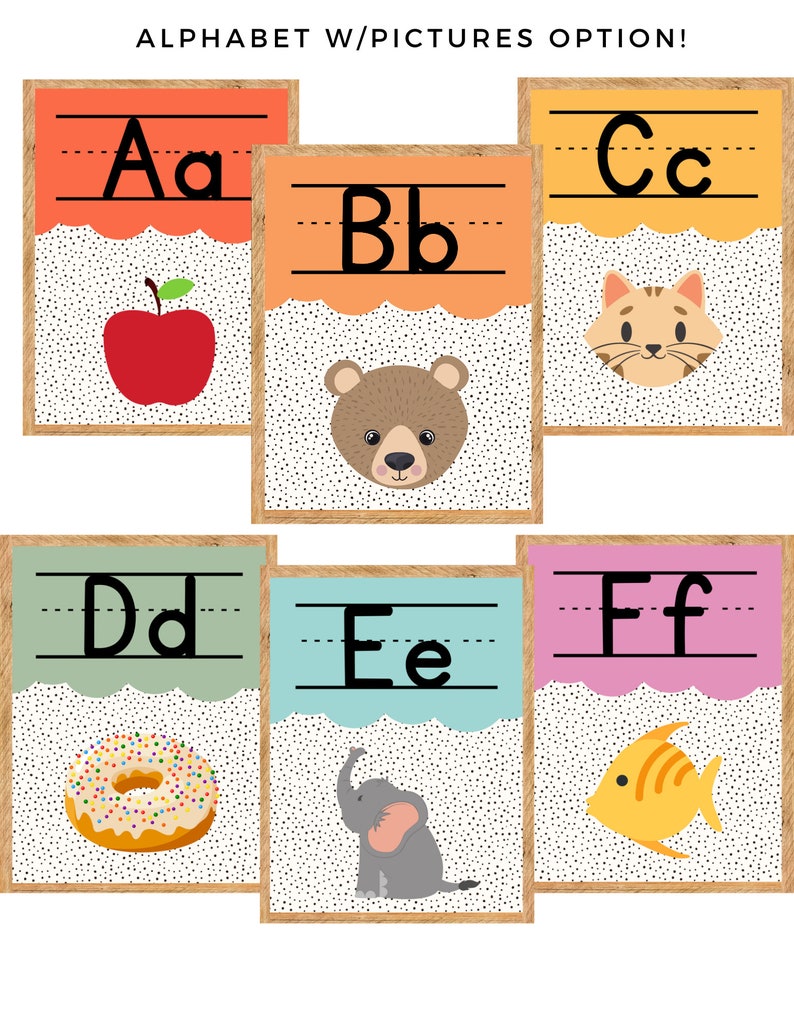 Retro Rainbow Classroom Alphabet Posters - Etsy