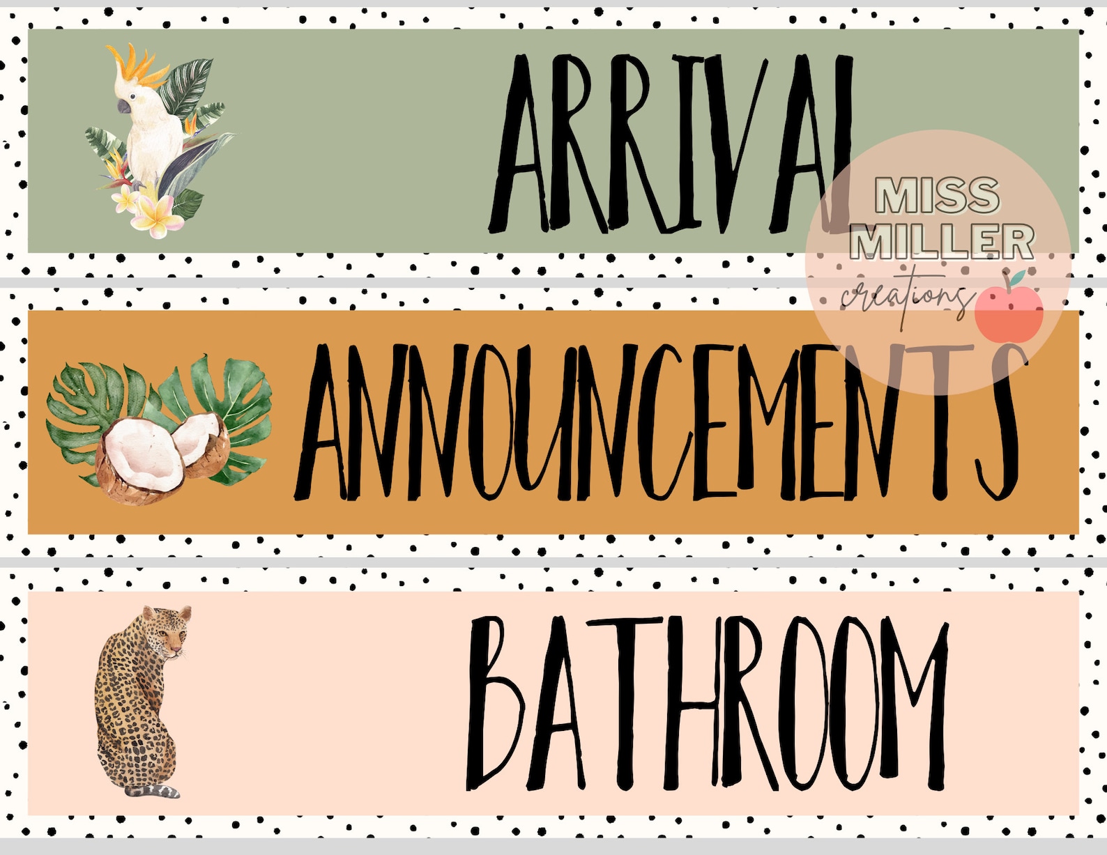 Boho TROPICS Classroom Schedule [editable] - Etsy