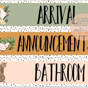 Boho TROPICS Classroom Schedule [editable] - Etsy