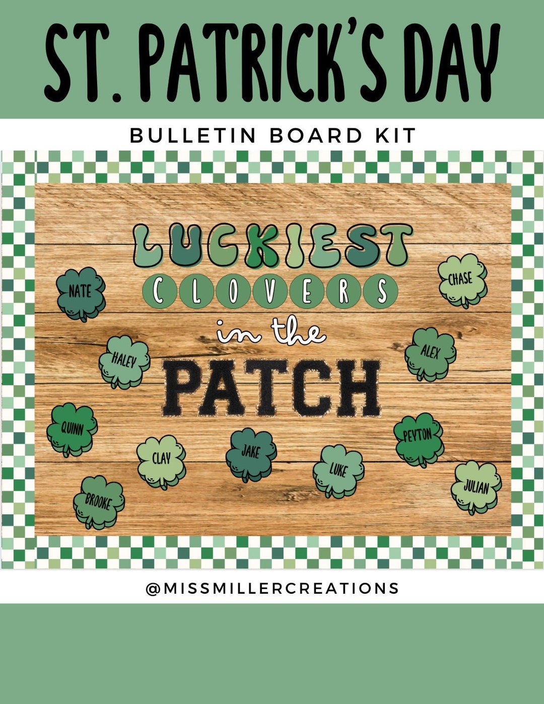 Groovy St. Patrick's Day: Luckiest Clovers Bulletin Board Kit - Etsy