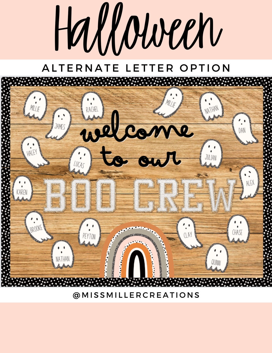Boo Crew Bulletin Board Kit halloween holiday classroom - Etsy