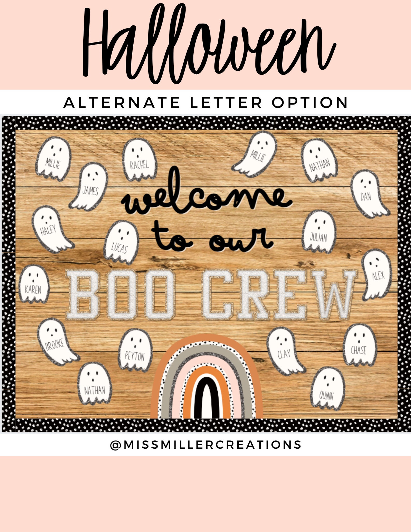 Boo Crew Bulletin Board Kit halloween holiday classroom - Etsy