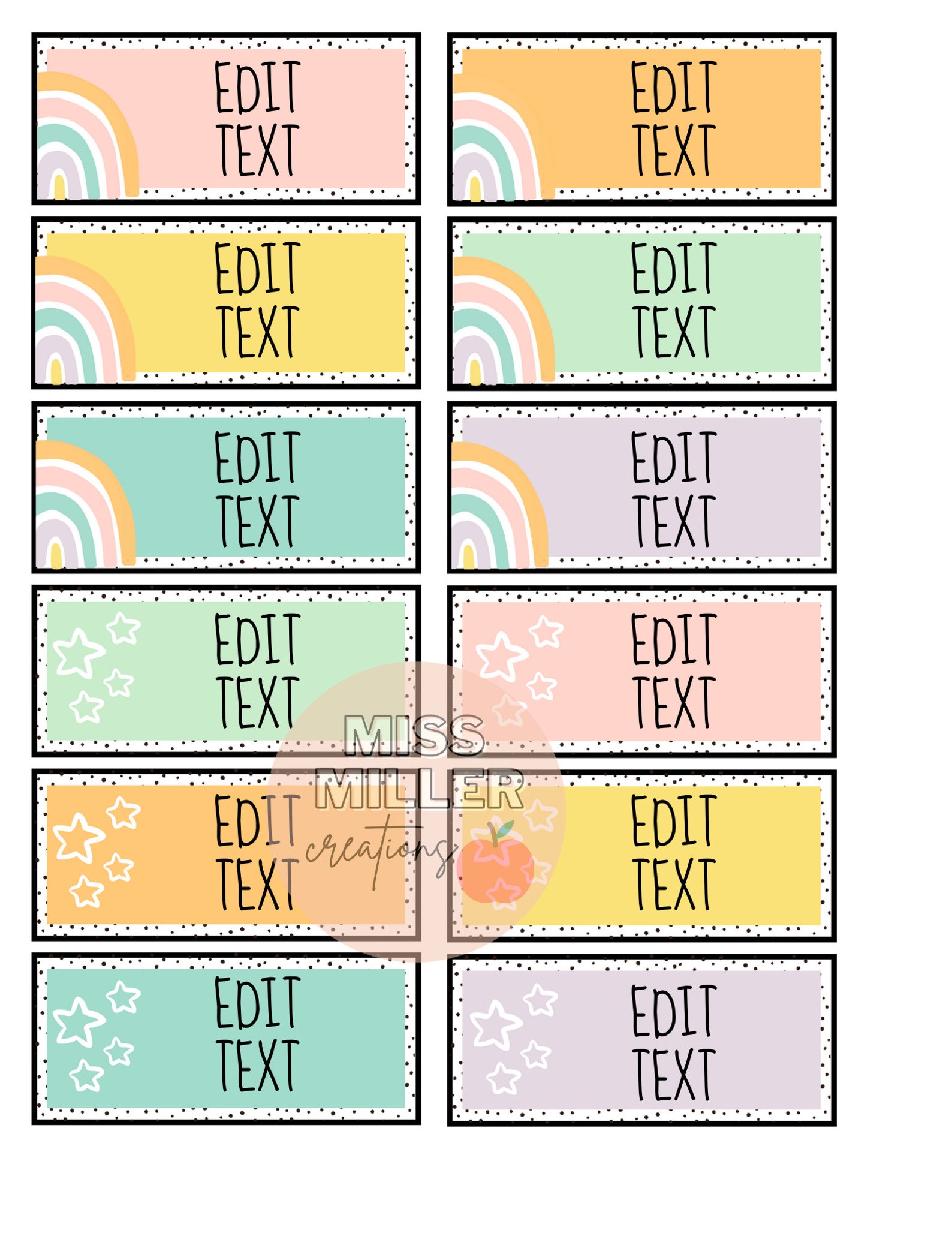 Pastel Boho Rainbow Teacher Toolbox Labels editable - Etsy