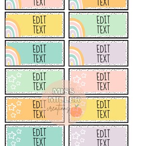 Pastel Boho Rainbow Teacher Toolbox Labels [editable] - Etsy