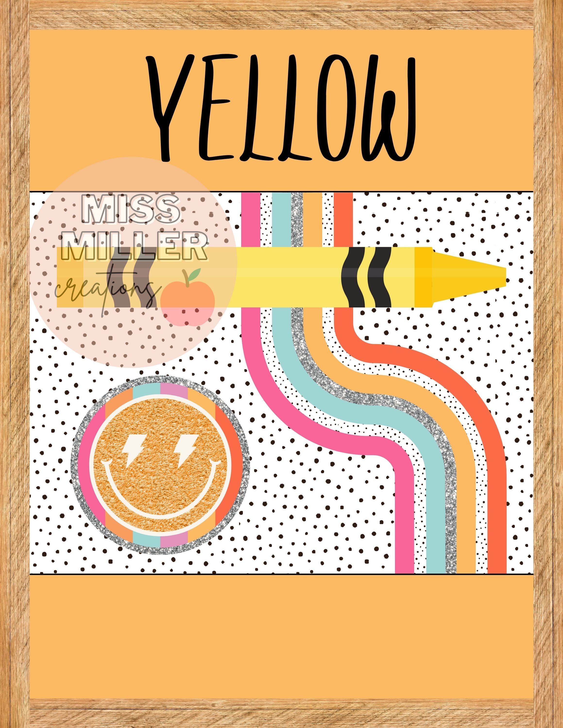 Groovy Glitter Classroom Color Posters - Etsy