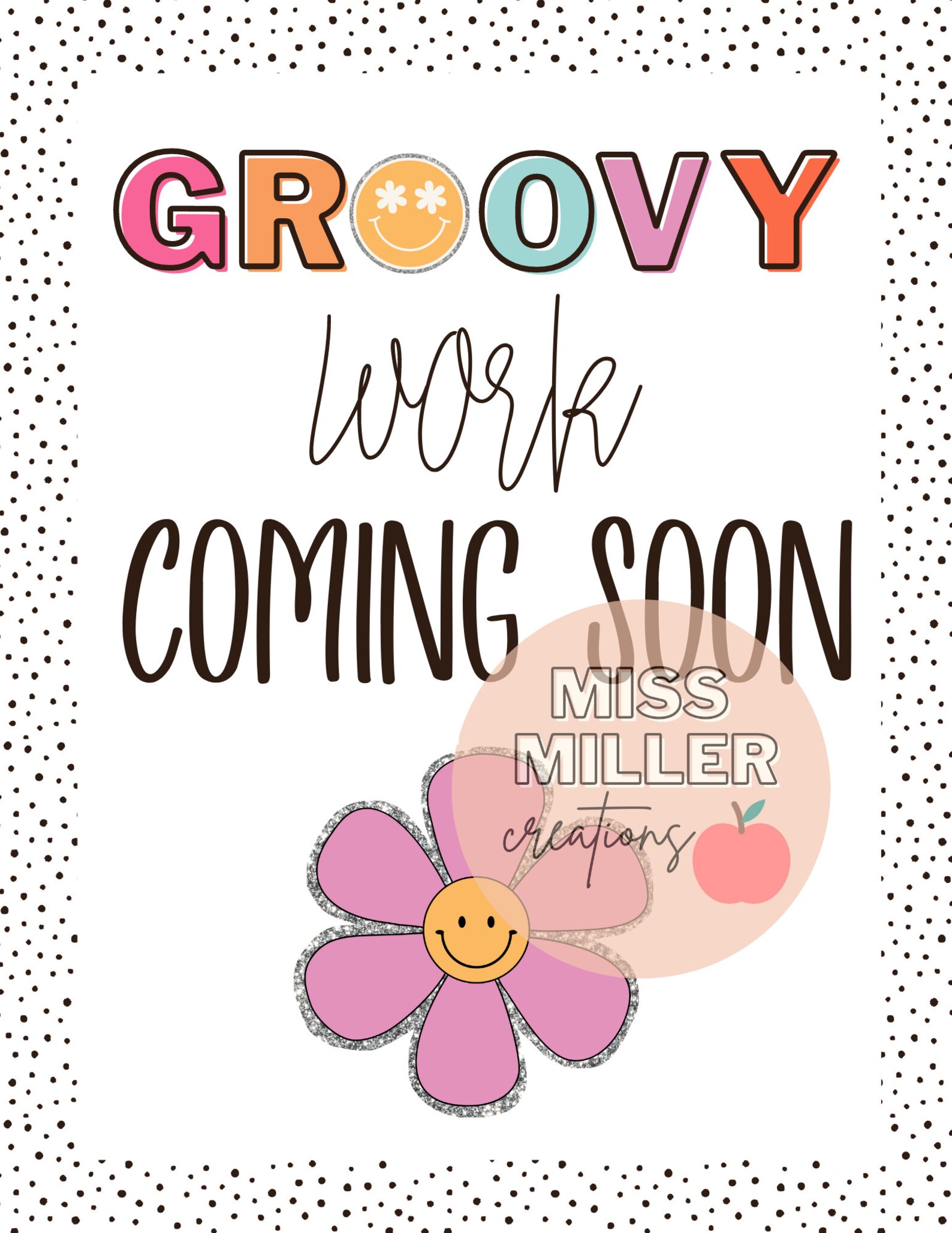Groovy Glitter Work Coming Soon Posters - Etsy