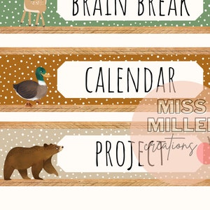 Woodland Visual Classroom Schedule editable | Etsy