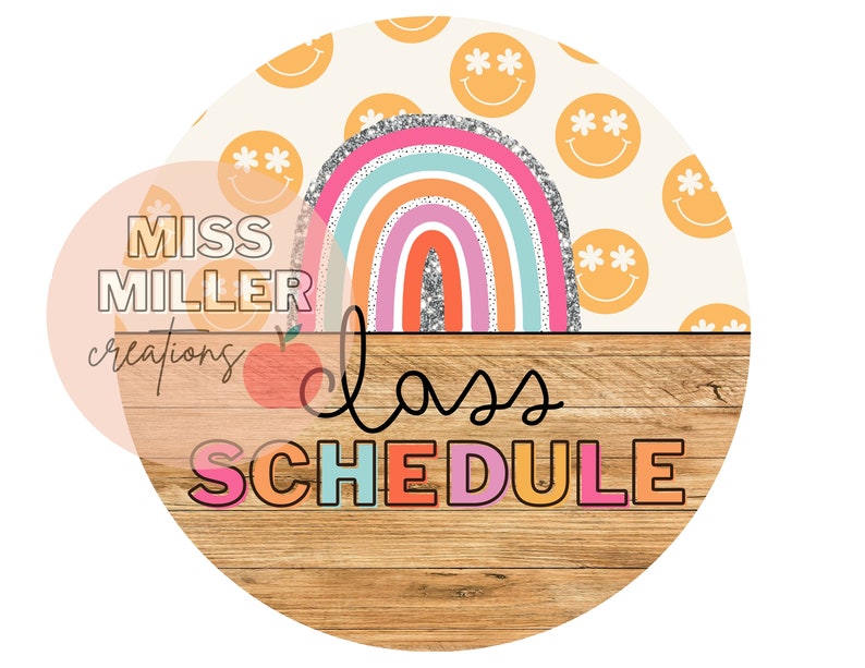 Groovy Glitter Classroom Schedule editable - Etsy