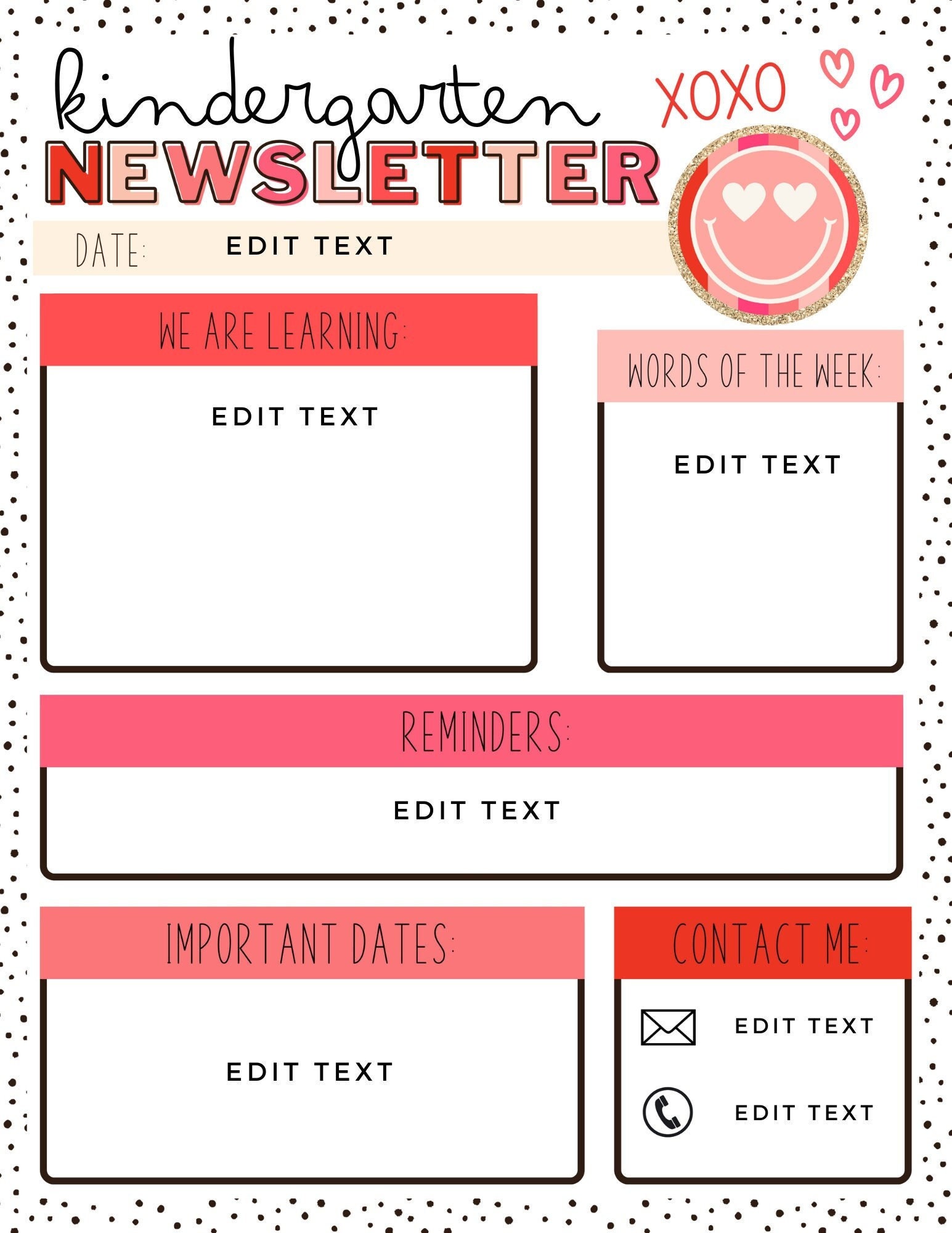 February/valentine's Day Newsletter Template [editable] - Etsy