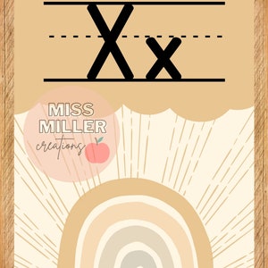 Neutral Boho Rainbow Classroom Alphabet - Etsy