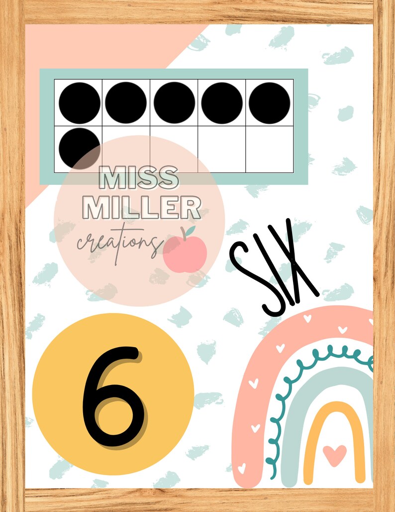 Modern Boho Rainbow Classroom Number Posters - Etsy