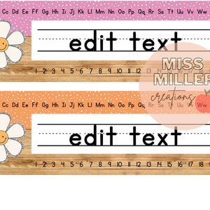 Groovy Glitter Desk Plates [editable] - Etsy