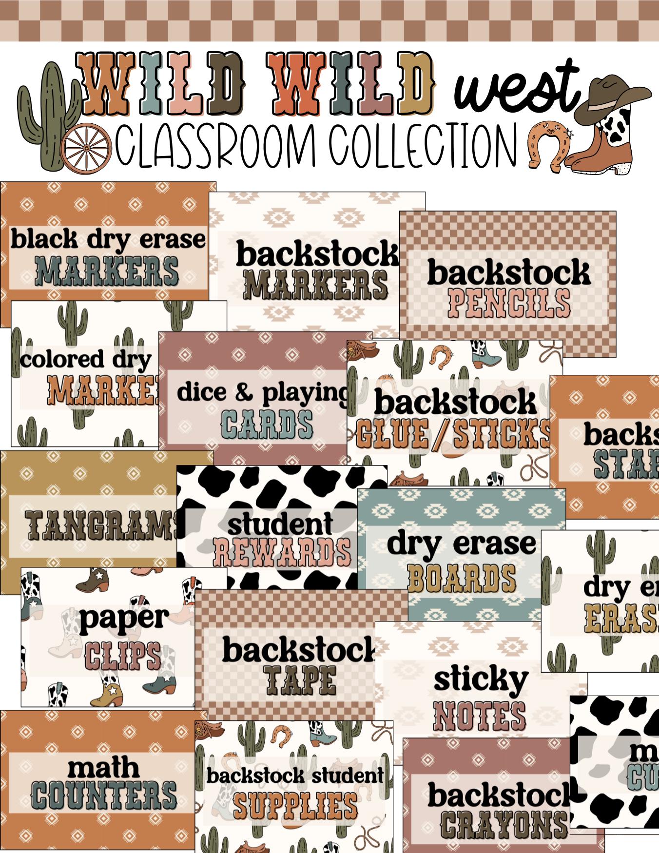 Wild Wild West Classroom Supply Labels - Etsy