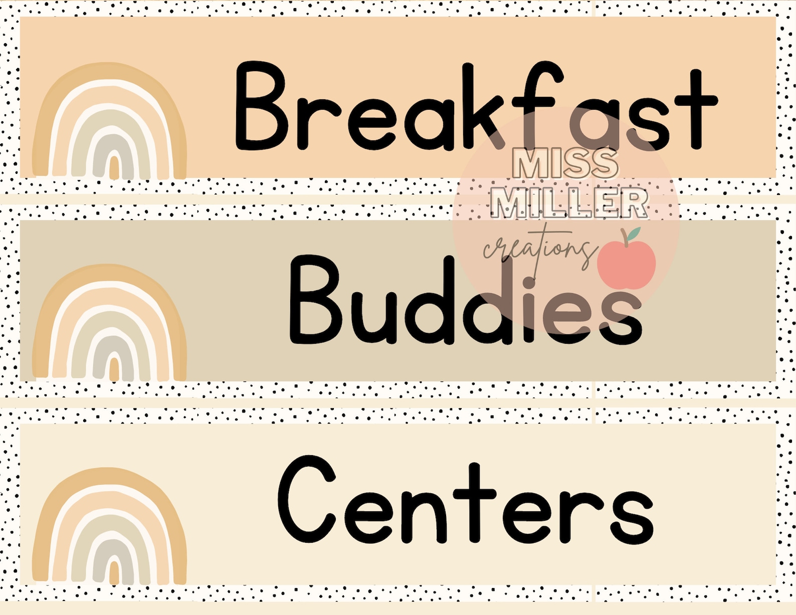 Neutral Boho Rainbow Classroom Schedule editable - Etsy