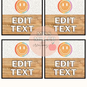 Retro Rainbow Classroom Labels [editable] - Etsy