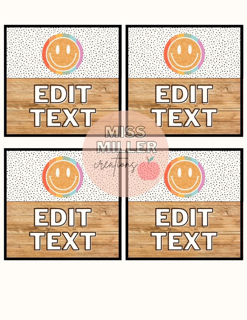 Retro Rainbow Classroom Labels [editable] - Etsy