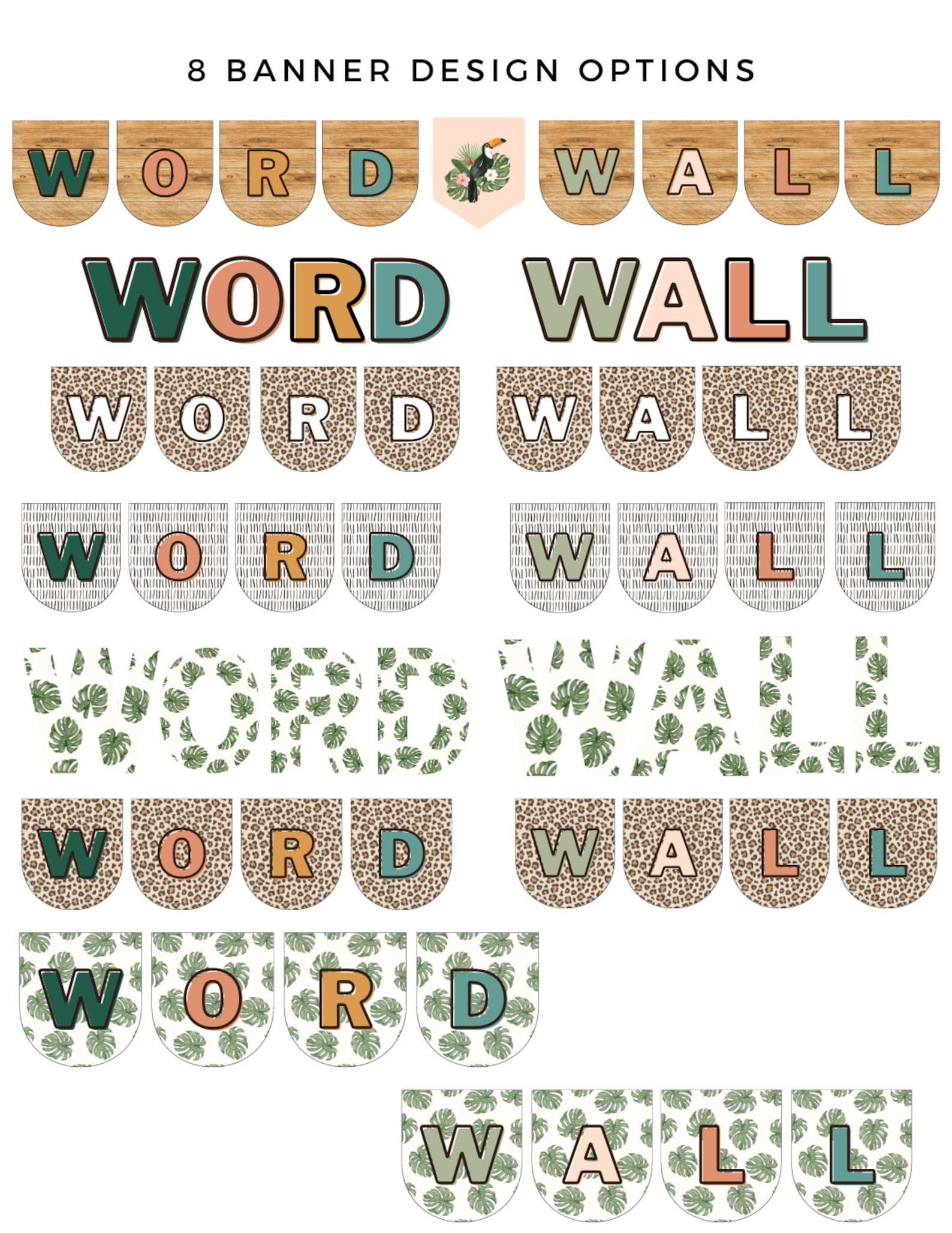 Boho Tropics Word Wall editable - Etsy