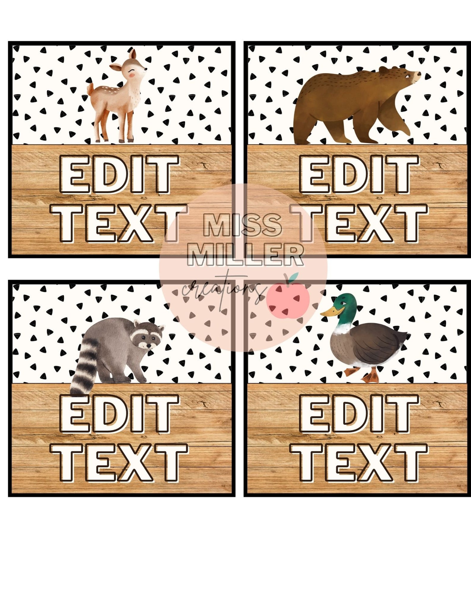 Woodland Classroom Labels editable - Etsy