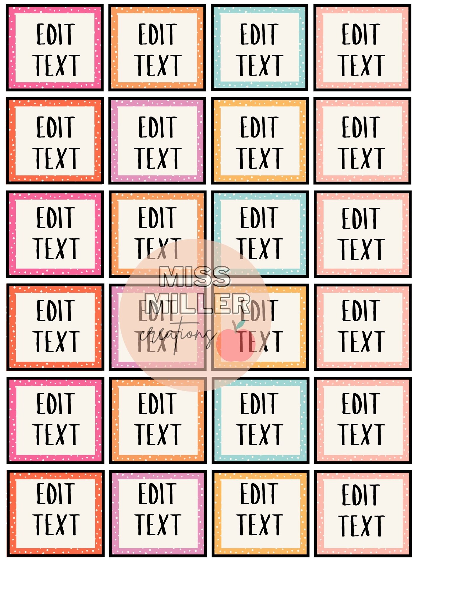 Groovy Glitter Teacher Toolbox Labels editable - Etsy