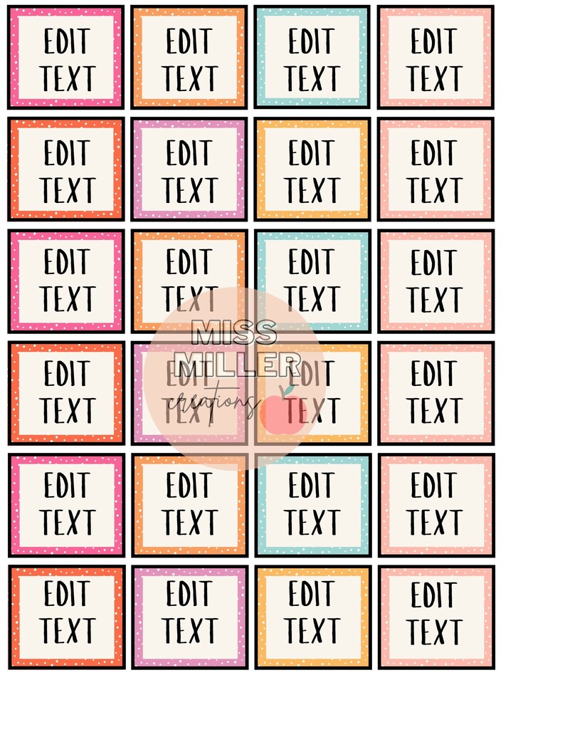 Groovy Glitter Teacher Toolbox Labels editable - Etsy